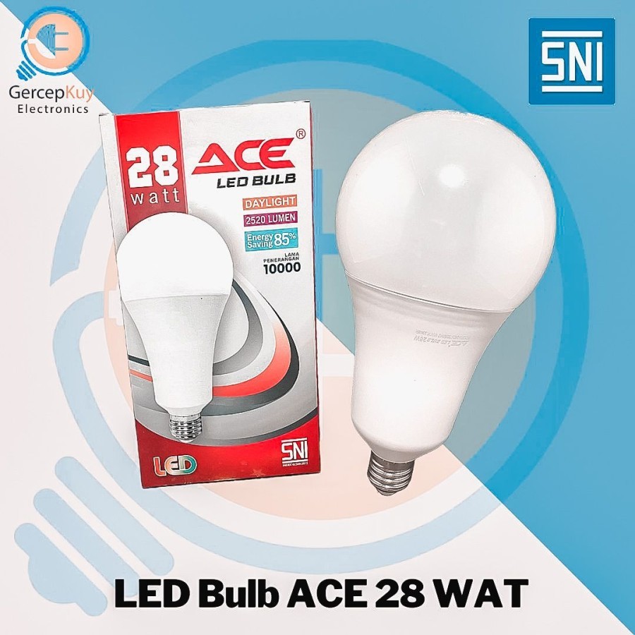 Jual Lampu LED Bulb ACE 28 Watt Putih E27 | Shopee Indonesia