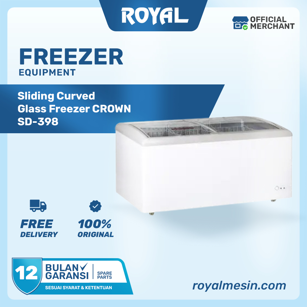 Jual Sliding Curved Glass Freezer CROWN SD-398 | Shopee Indonesia