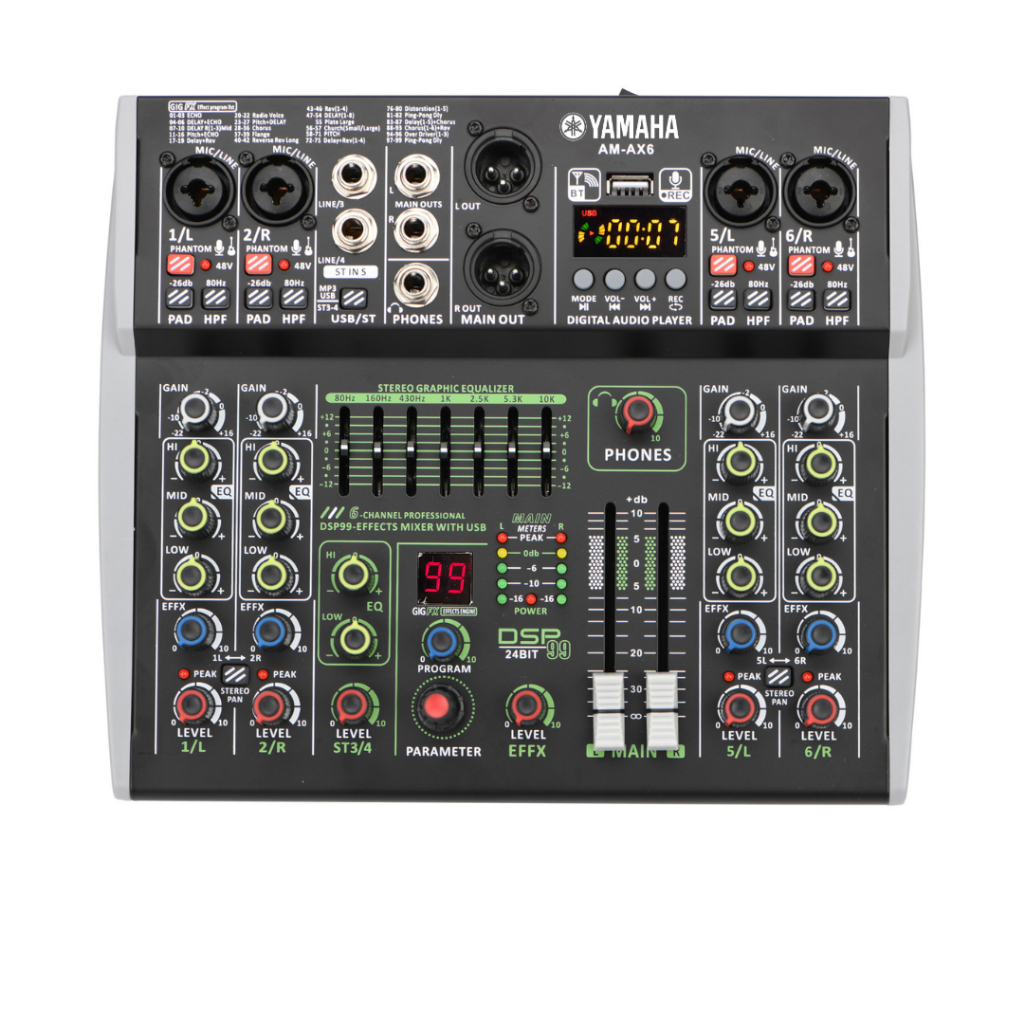 Jual SMART Mixer Audio Professional DSP 99 Effects Bluetooth USB 6 ...