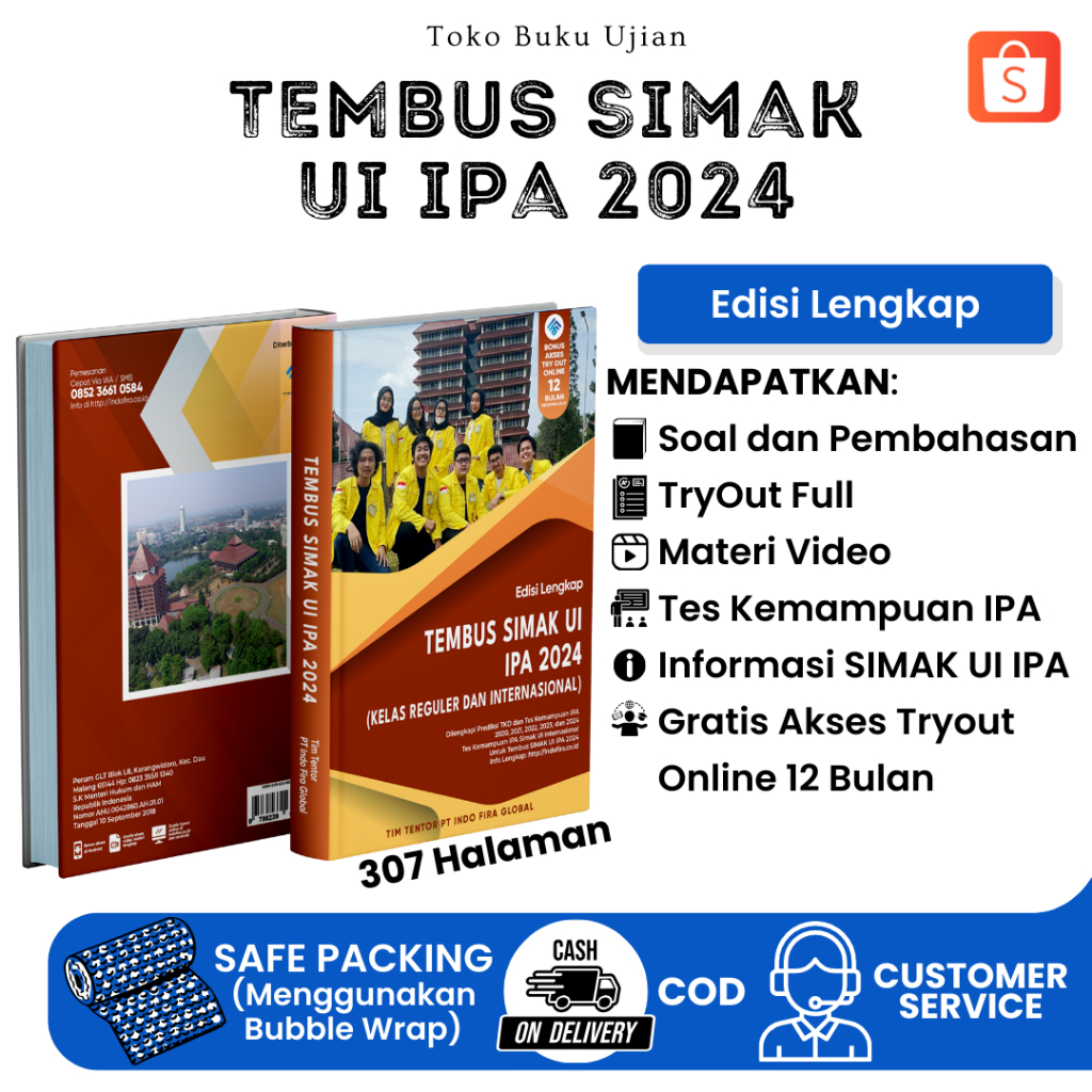 Jual Buku Terbaru TEMBUS SIMAK UI IPA 2024 (Edisi Lengkap) Sesuai Dengan Kisi-kisi Terbaru SIMAK ...