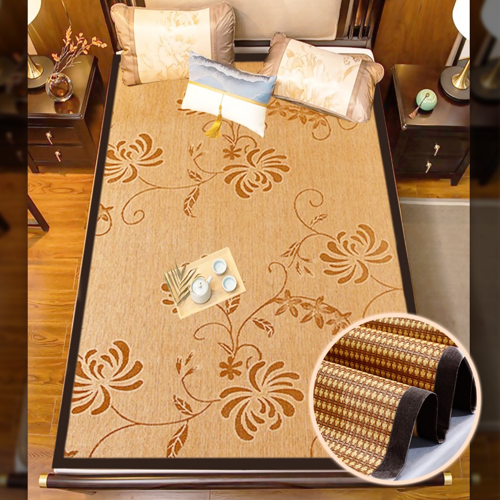 Jual Tikar Lipat Bambu Matras Alas Pendingin Kasur Motif Elegan 2 Sisi ...