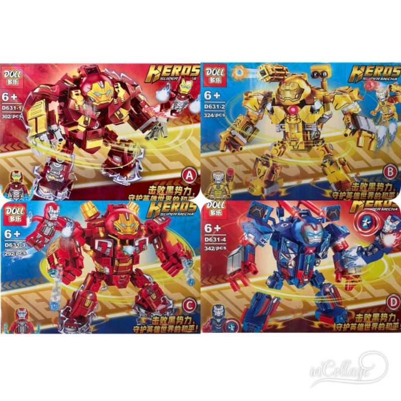 Jual ironman hulkbuster jumbo include 2 in 1 ironman figure ironman ...