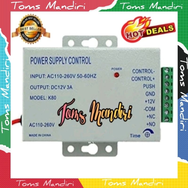 Jual Power Supply 12V-3A Door Lock Access Rfid Control Kunci Electric ...
