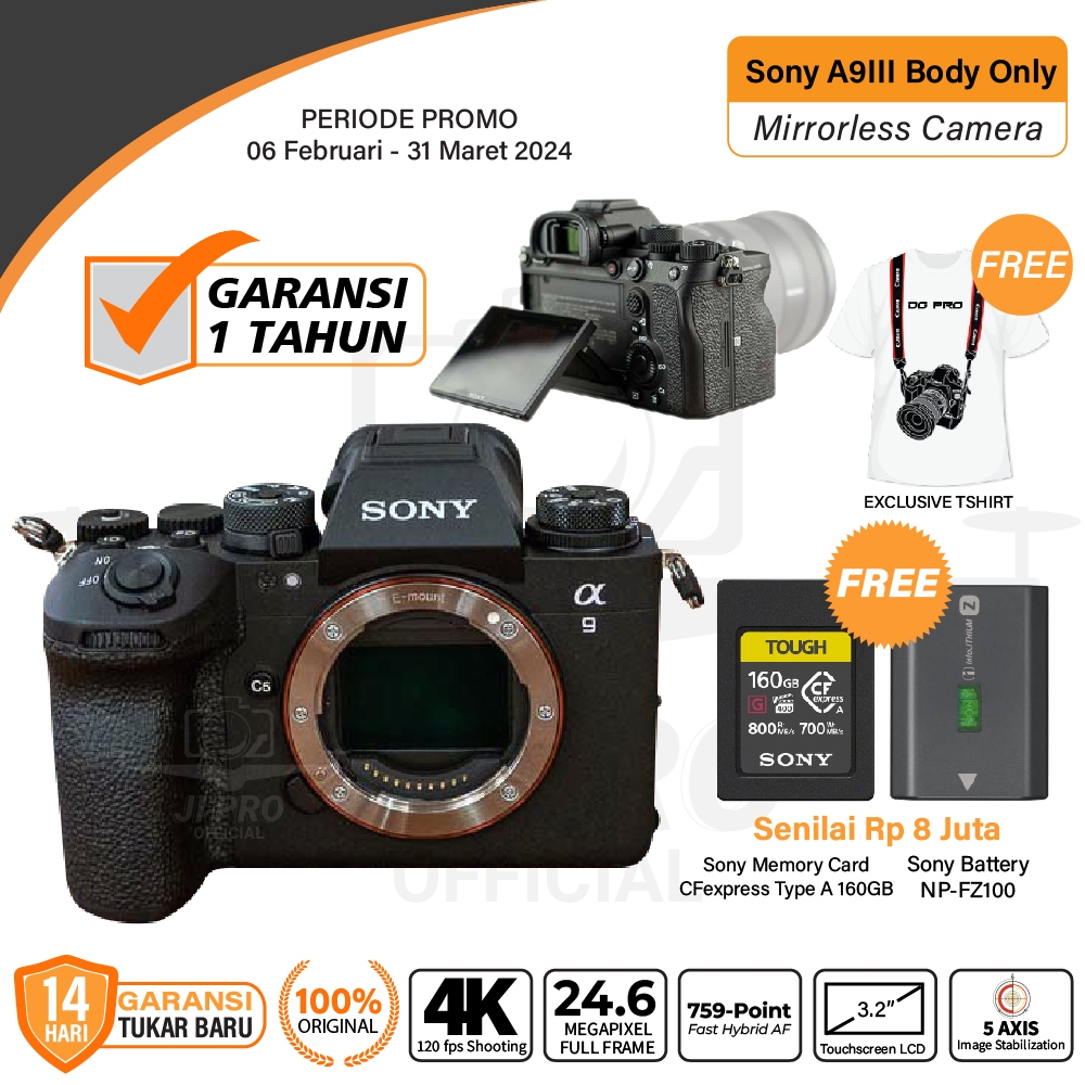 Jual Sony A9III Body Only Mirrorless Camera Alpha A9 III A9 Mark 3 Resmi | Shopee Indonesia