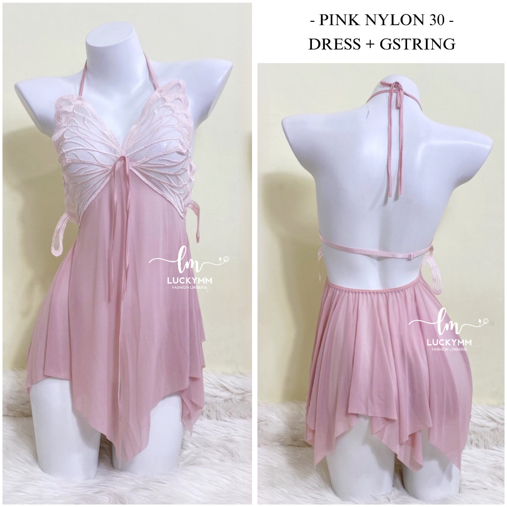 Jual Luckymm Lingerie Dress Sexy Transparan Kupu-Kupu Baju Tidur Sexy ...