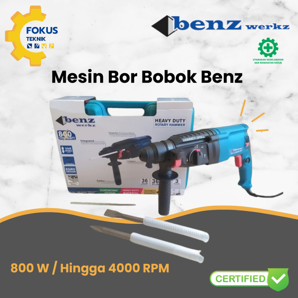 Jual Mesin bor bobok tembok Sds plus beton 800Watt / Rotary Hammer ...