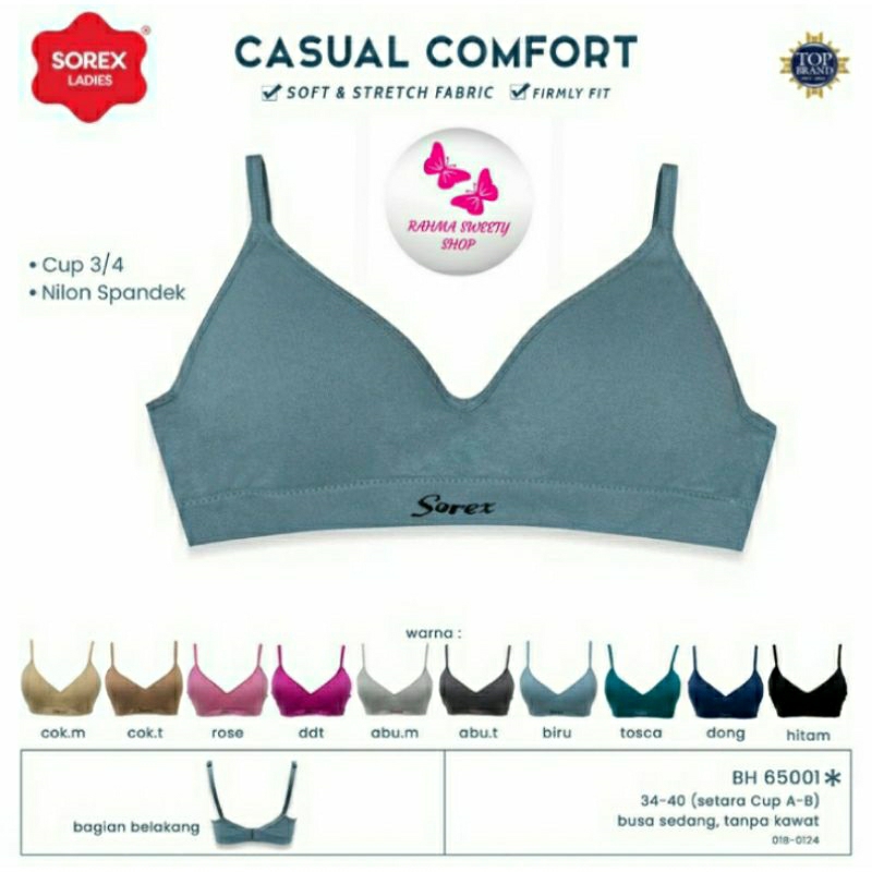 Jual Sorex 65001 Bra Seamless Casual Comfort Tanpa Kawat Kait 2 ( 34 ...