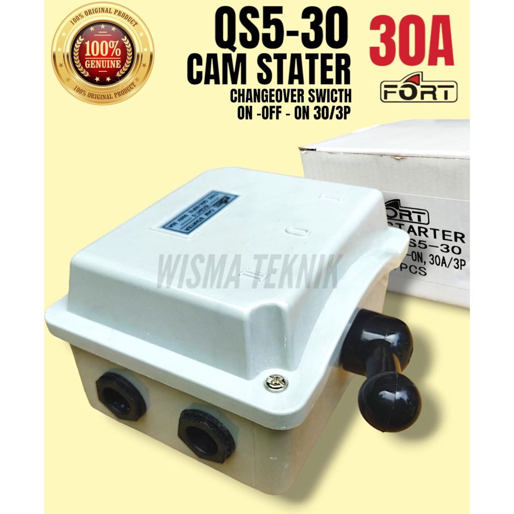 Jual CAM STATER/ CHANGE OVER SWITCH BOX CAST RESIN 3P 30 AMP FORT QS-30 | Shopee Indonesia