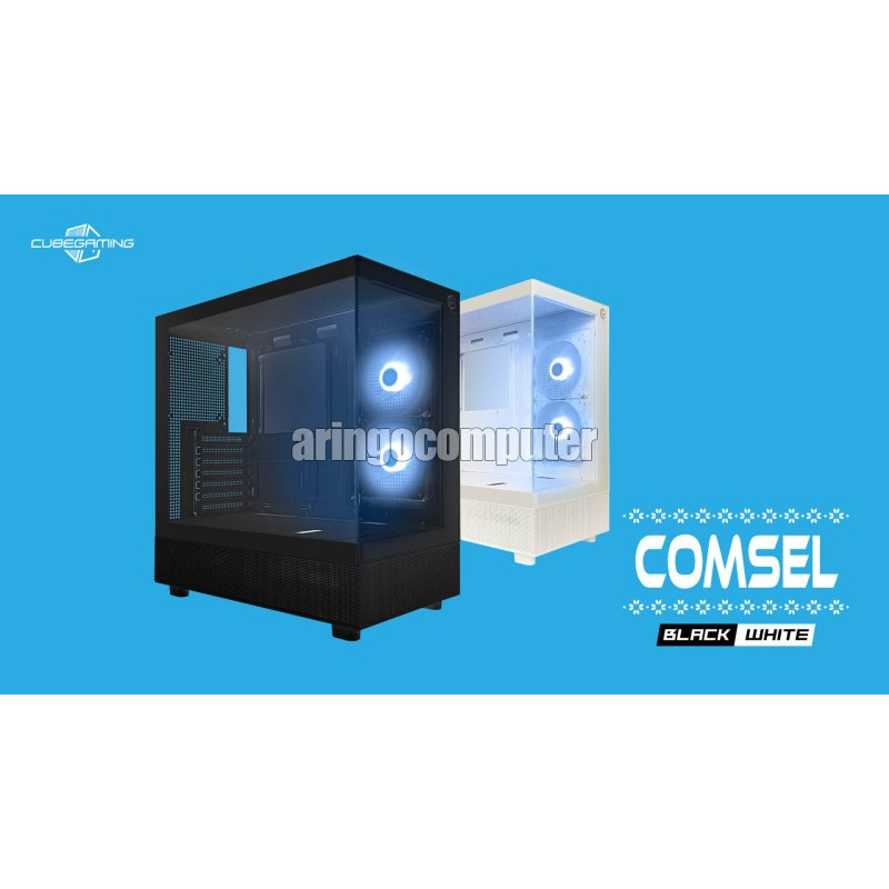 Jual Casing Cube GAMING COMSEL - BLACK (Free 2 FAN ARGB) | Shopee Indonesia