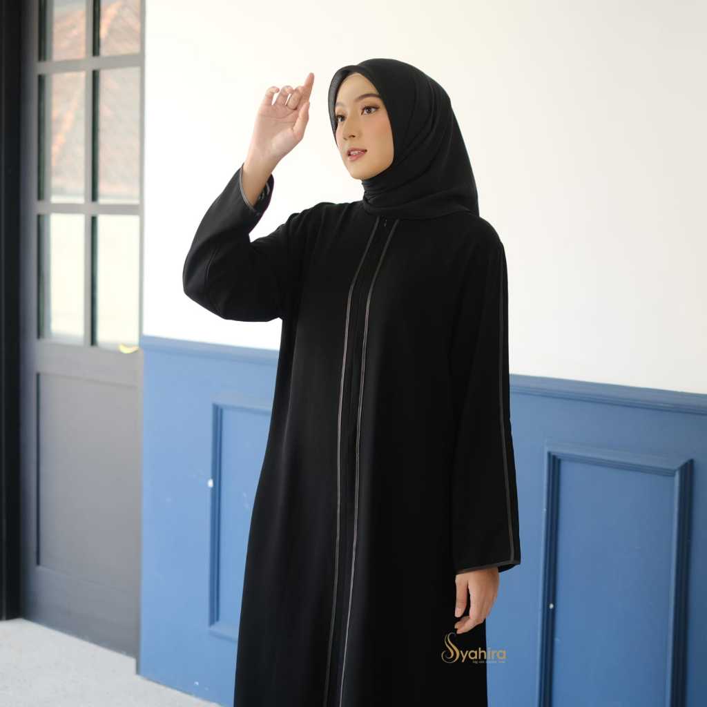 Jual gamis abaya turkey hitam polos Jetblack abaya remaja ukuran L XL ...
