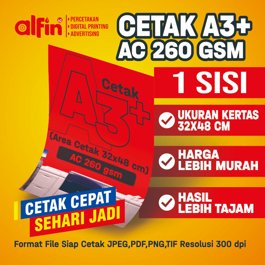 Jual CETAK A3+ MURAH AC260 (1 MUKA)/ POSTER / PRINT A3+/ COVER / FOTO ...