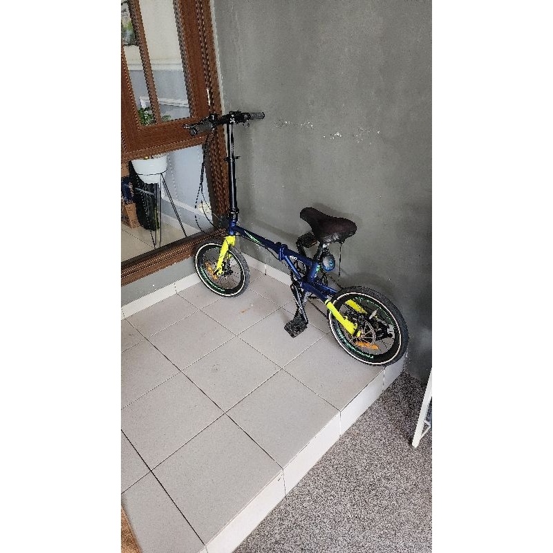 Jual Sepeda Lipat Evergreen 16 inch warna biru kuning Bekas | Shopee ...