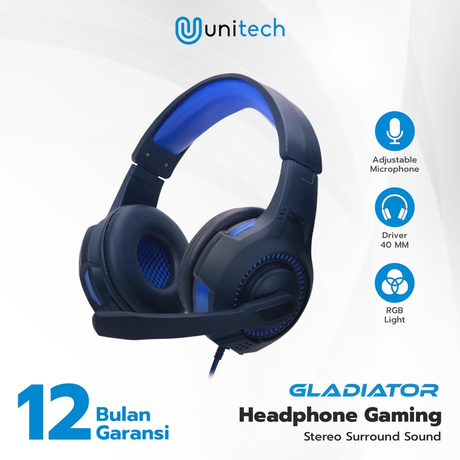 Jual Headphone Gaming Kabel Super Bass Gladiator Headset LED Lamp + Mic ...