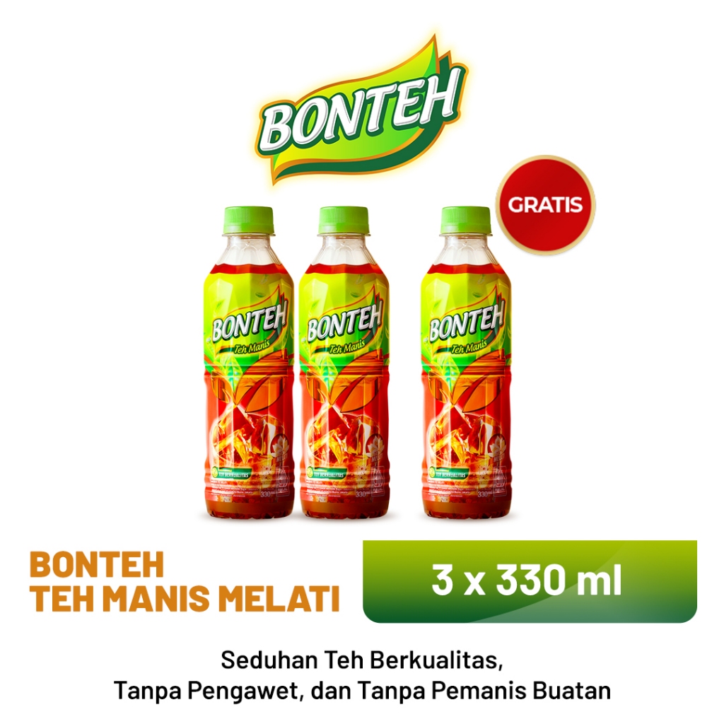 Jual [Buy 2 Get 1 Free] Bonteh Teh Manis Melati 330ml | Shopee Indonesia