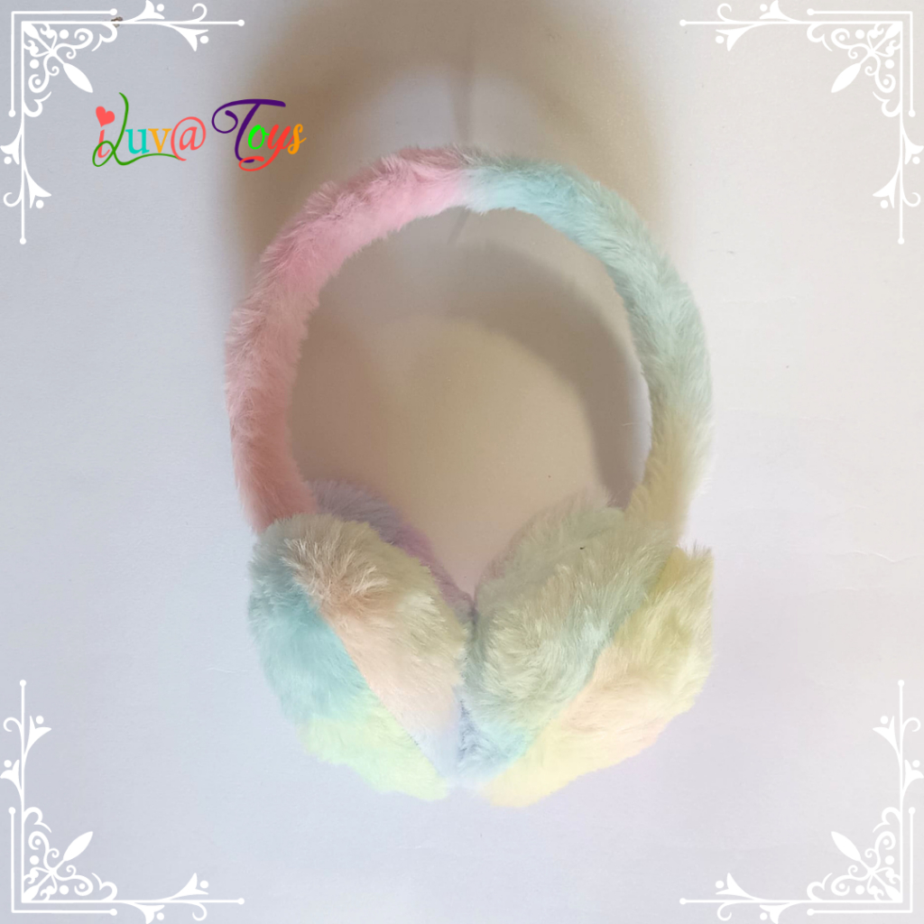 Jual Earmuff Bentuk Hati Rainbow Earmuff Lucu Earmuff Bulu Lembut ...