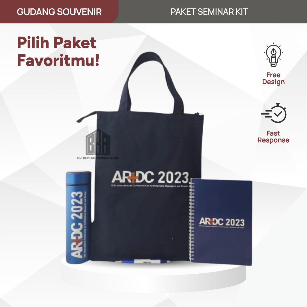 Jual Paket Seminar Kit Tumbler Totebag Canvas Notebook Id Card Spunbond ...