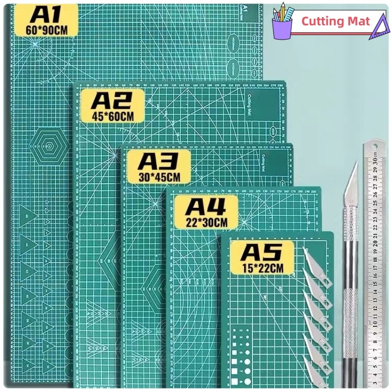 Jual A1 A2 A3 A4 Hijau Hitam Merah Jambu PVC Cutting Mat / Cutting Pad Double-sided Self-Healing ...
