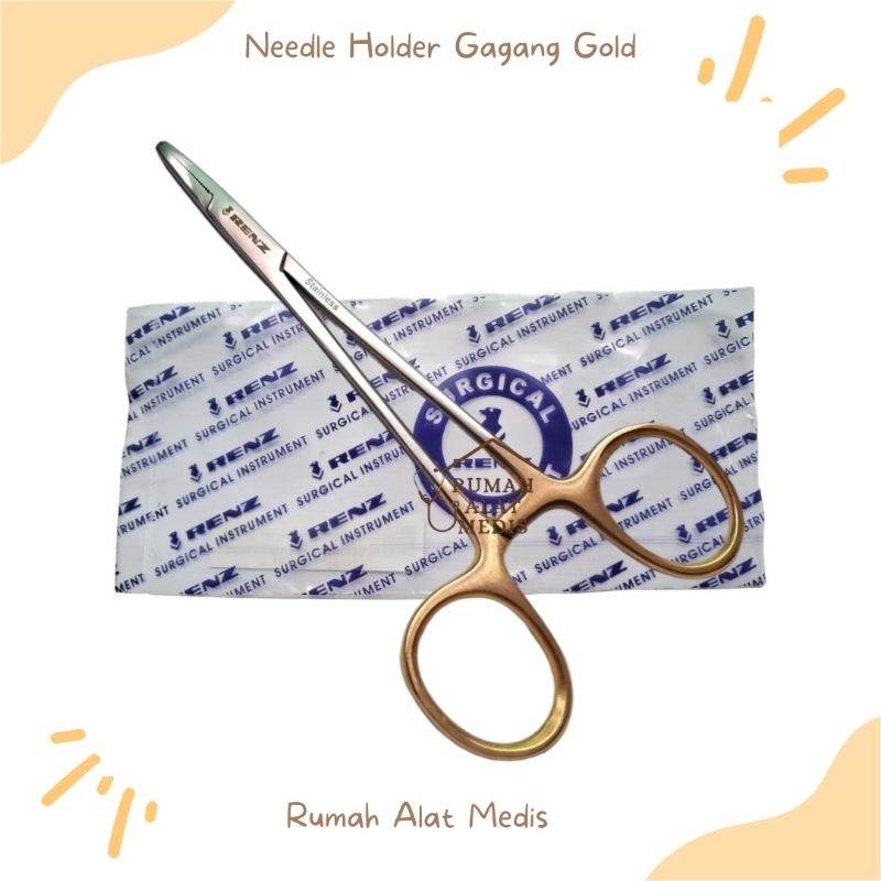 Jual RENZ Needle Holder Gold 14cm / 16cm / 18cm / 20cm / Nalvuder ...