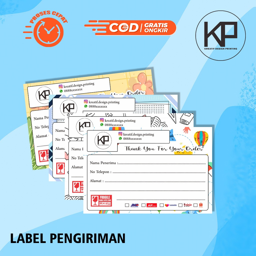 Jual Cetak Stiker Label Pengiriman Barang | Orderan | Olshop | Stiker ...