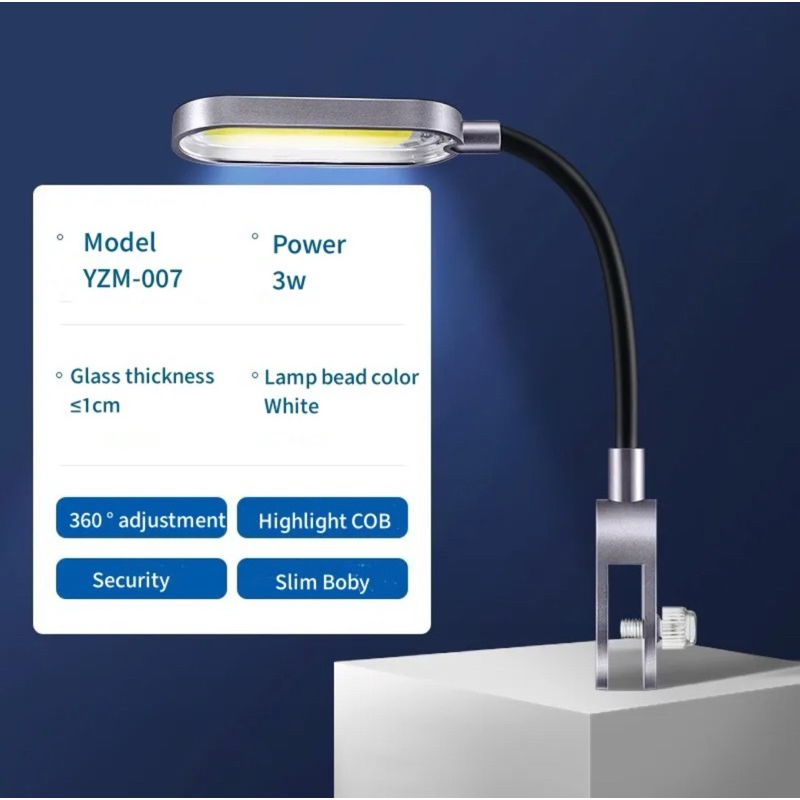 Jual YEE 360° Rotating Mini Fish Tank Lamp Aquarium Lampu Jepit ...