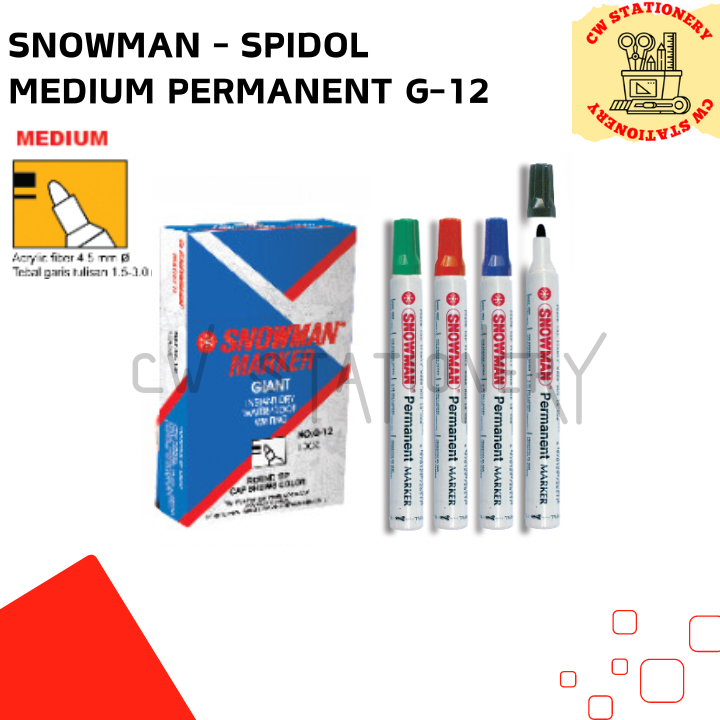 Jual Snowman - Spidol Permanen / Permanent Marker G-12 | Shopee Indonesia