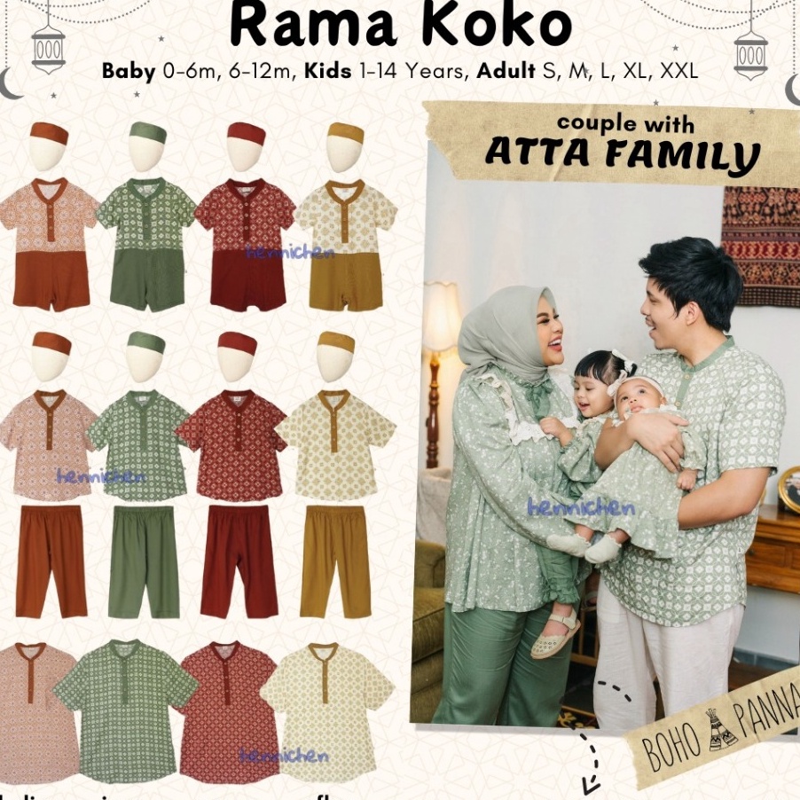 Jual Star Seller BAJU LEBARAN Bohopanna Couple Rama Papa dan Anak 14 Tahun Setelan Koko Peci ...
