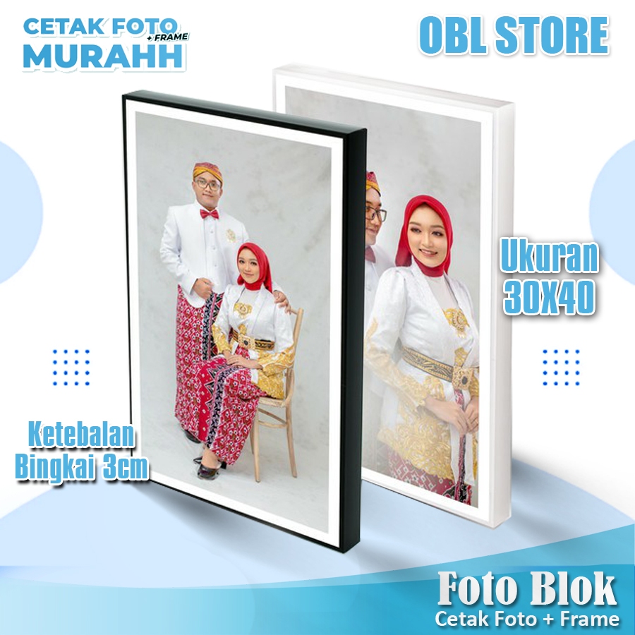 Jual Frame Fotoblock tebal 3CM 30x40 Kado Custome Frame Block Bingkai ...