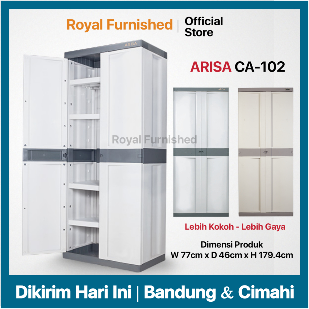 Jual Lemari Plastik 2 Pintu Arisa CA-102 | Lemari Pakaian Plastik Serbaguna 2 Pintu | Shopee ...