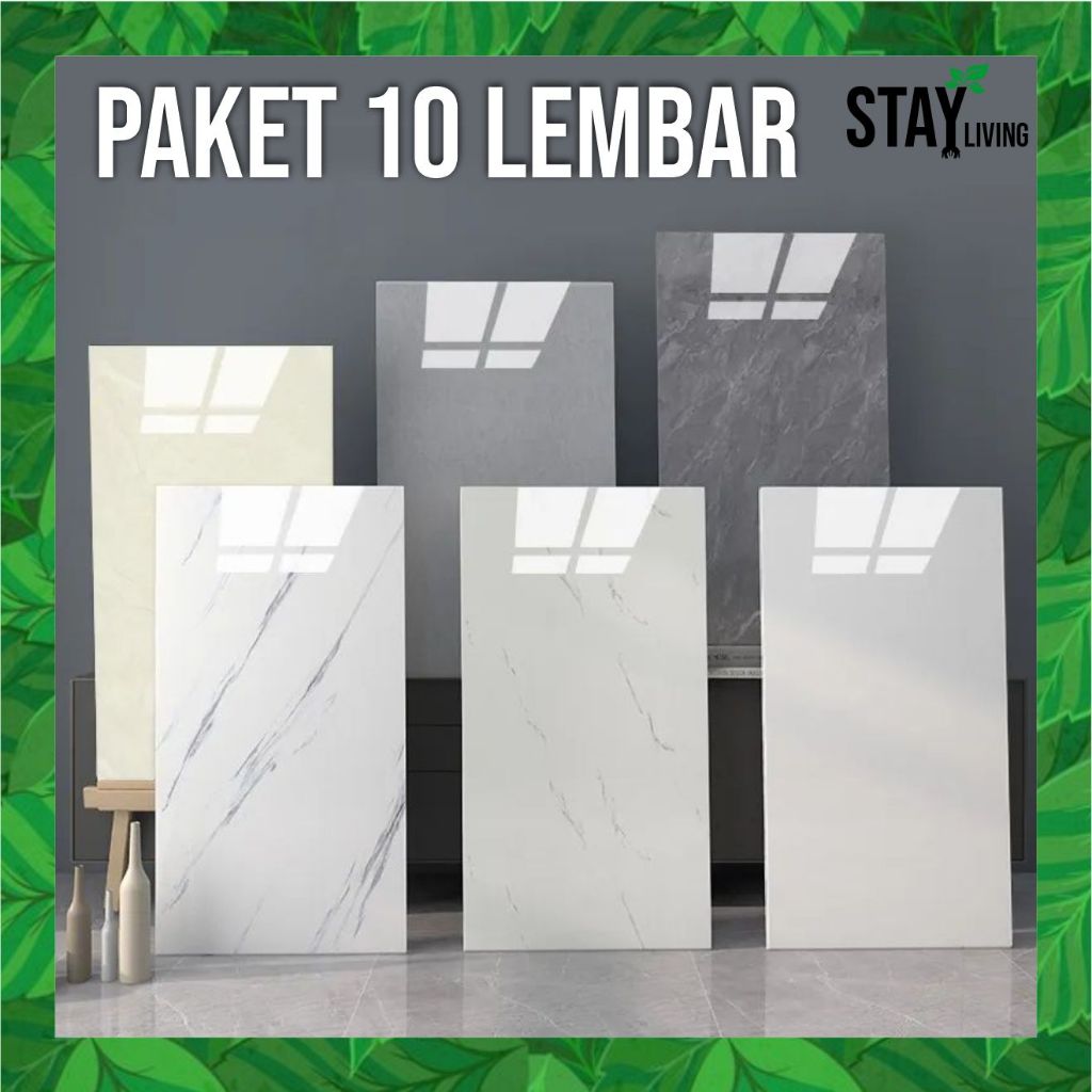 Jual [PAKET 10 LEMBAR] Wallpaper Vinyl Marble Dinding 30x60cm Sticker Vinyl Keramik Marbel ...