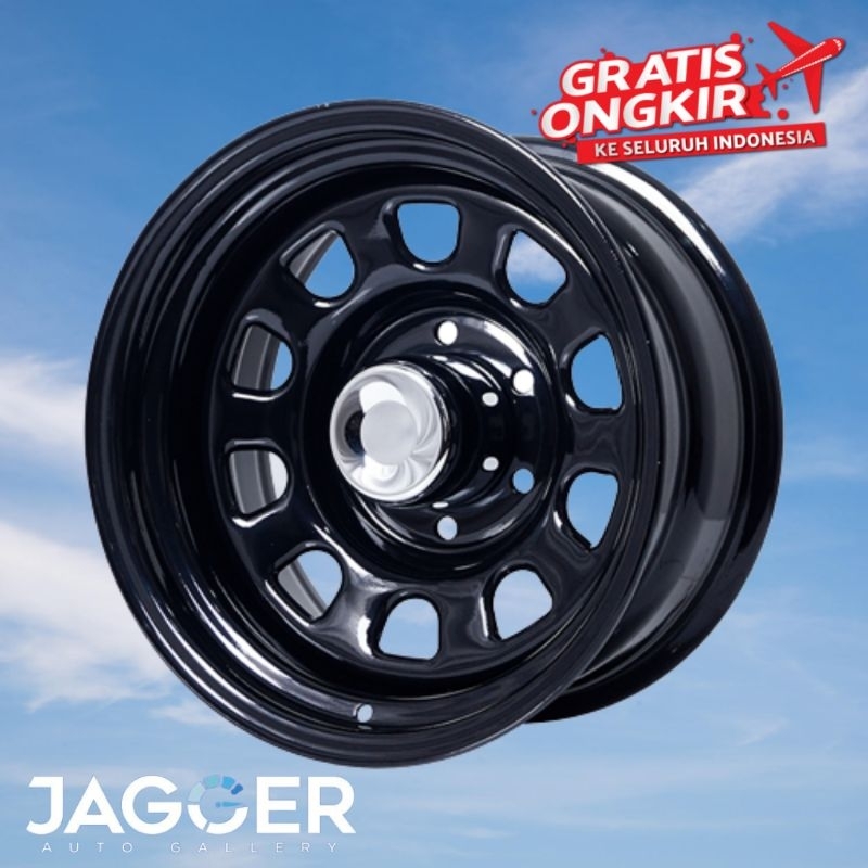 Jual Velg hsr mokupo kaleng daytona ring 15 lebar 10 h6x139,7 black ...