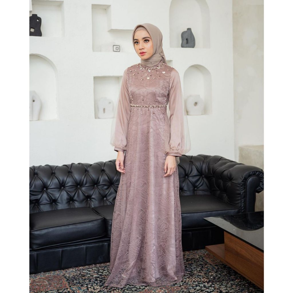 Jual Dress Exclusive Gamis Lebaran Terbaru Dress Kondangan Gamis Brukat ...