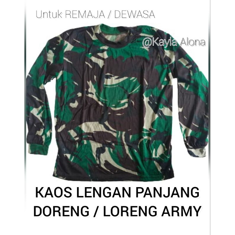 Jual KAOS LENGAN PANJANG LORENG ARMY / BAJU LENGAN PANJANG LORENG ARMY ...