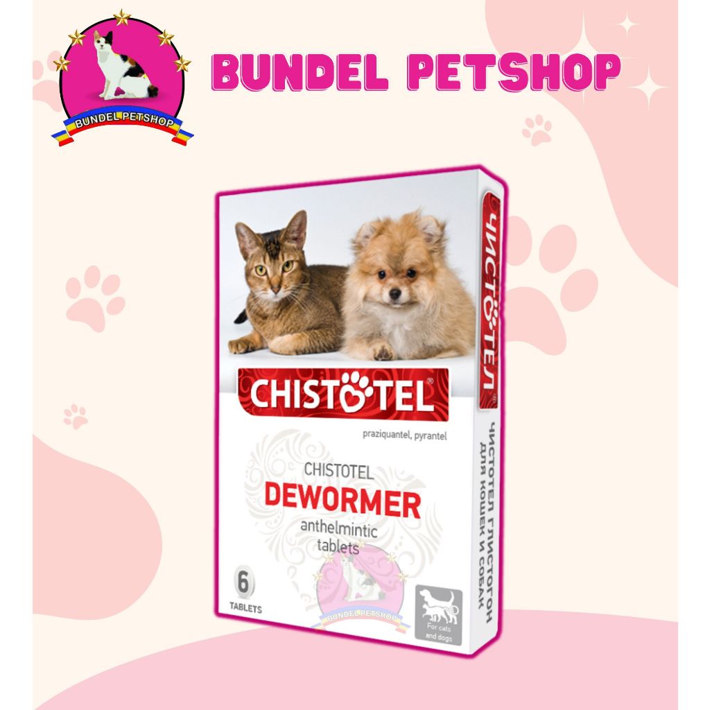Jual CHISTOTEL TABLET OBAT ANTI CACING Kucing Anjing Anak Dewasa Kitten ...