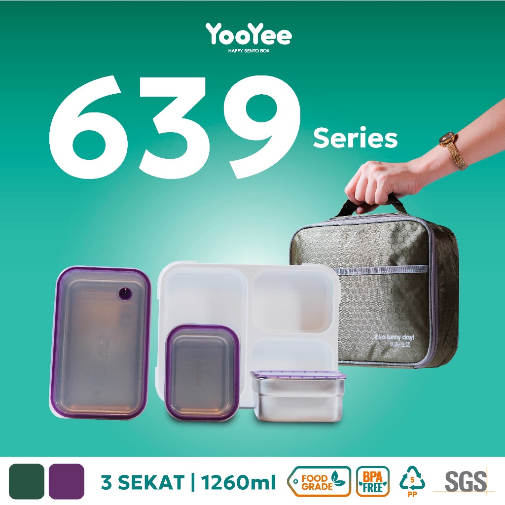 Jual Yooyee 639 Kotak Makan Stainless 3 sekat 1260ml | Shopee Indonesia