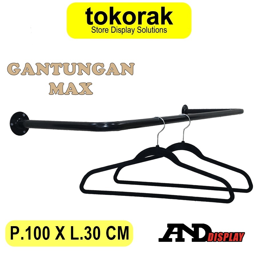 Jual GAWANG BAJU TEMBOK 1 METER RAK GANTUNGAN BAJU DINDING MAX 100 CM ...