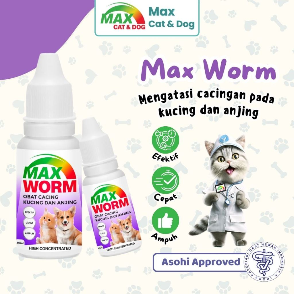 Jual Max Worm | Obat Cacing Alami Untuk Kesehatan Kucing dan Anjing ...