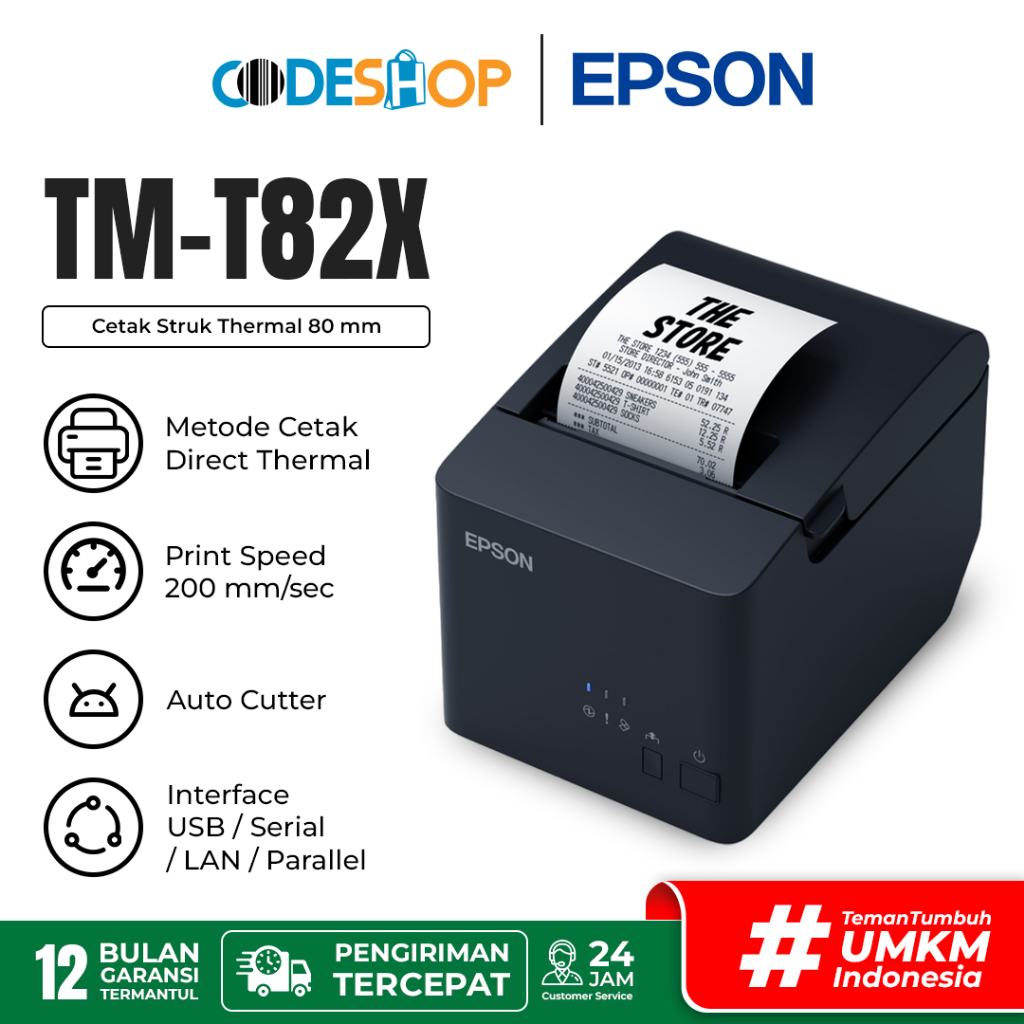 Jual Printer Termal EPSON TMT-82X Print Nota Kasir 80 mm Auto Cutter ...