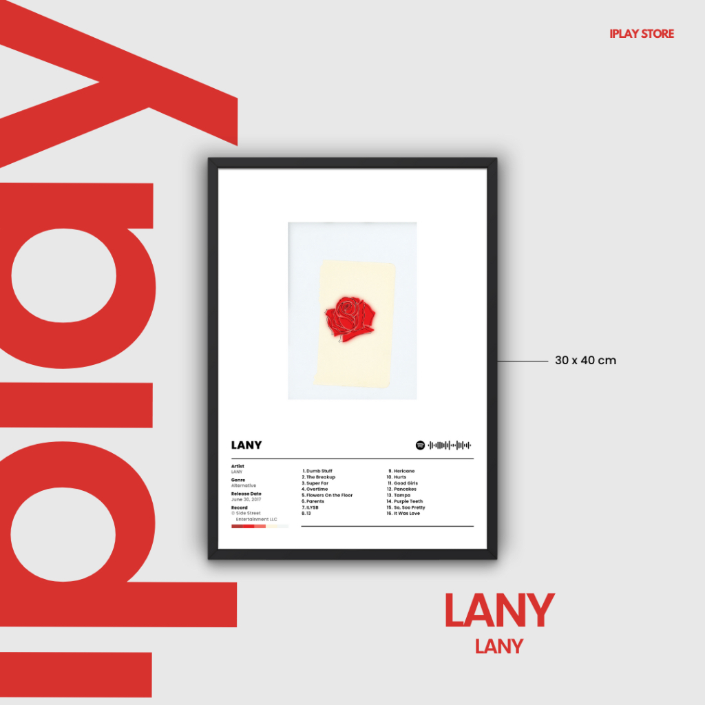 Jual Hiasan Dinding Frame Poster Music Album: LANY - LANY 30x40 cm ...
