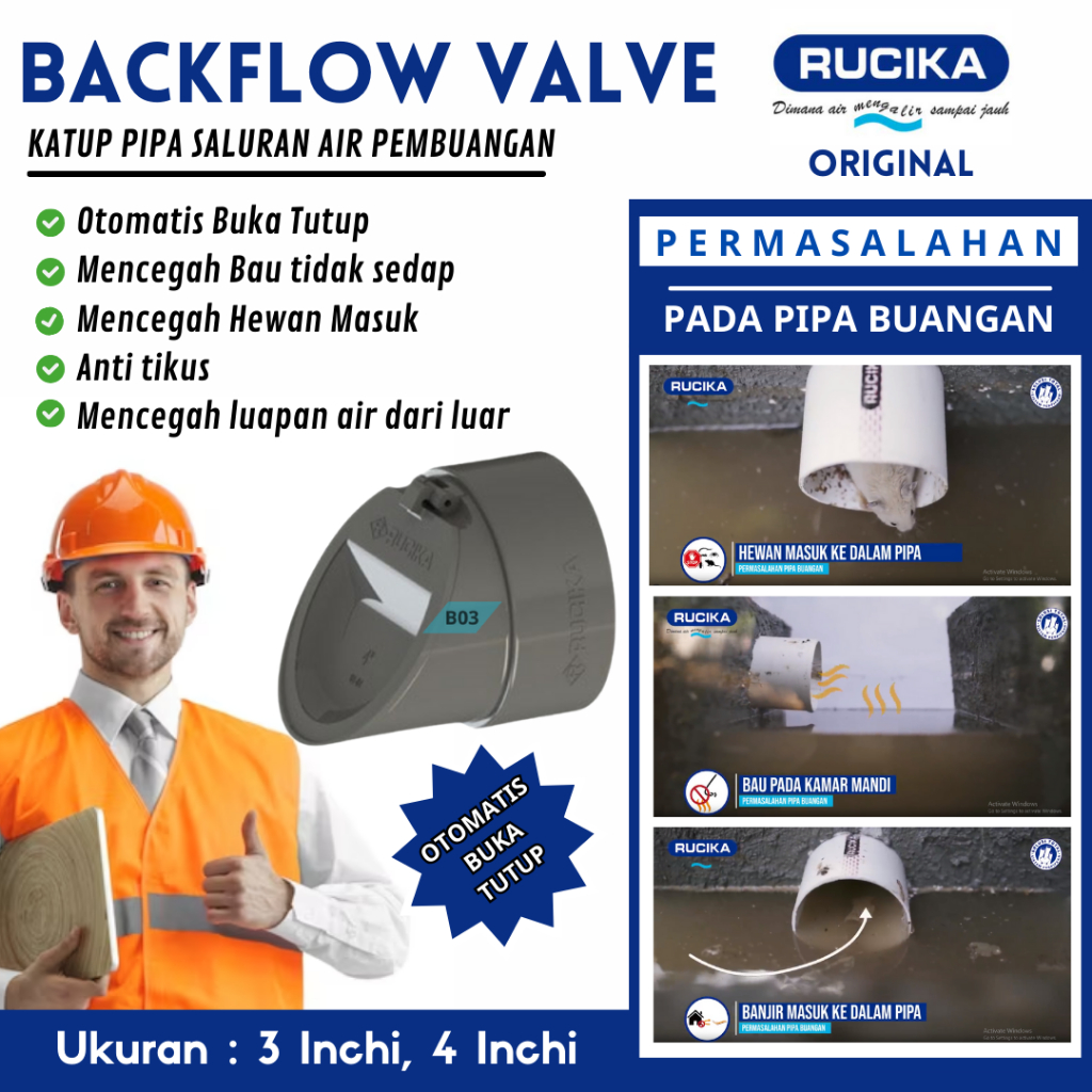 Jual Katup Fitting Pipa Paralon Got Selokan Comberan Anti Tikus Saluran ...