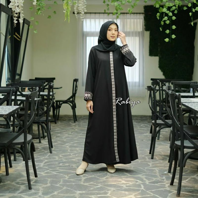 Jual Gamis Abaya Arabian/Gamis Maxi dress model Abaya yoris/Gamis Abaya Katun Motif renda bordir ...