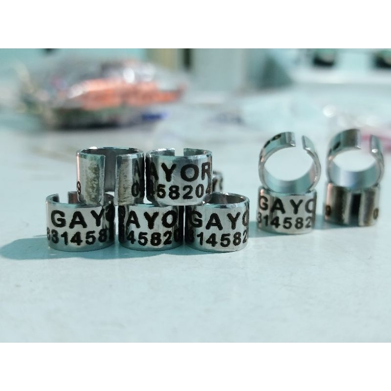 Jual TERBARU!! RING MERPATI DEWASA CUSTOM NAMA BAJA LASER BELAH ...
