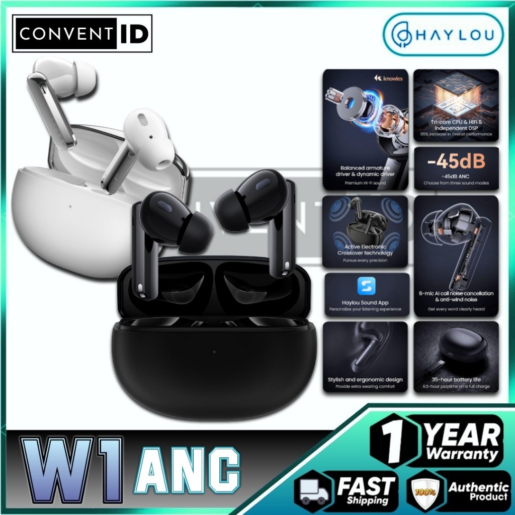 Jual Haylou W1 ANC -45dB HiFi DSP TWS True Wireless Bluetooth 5.3 In ...