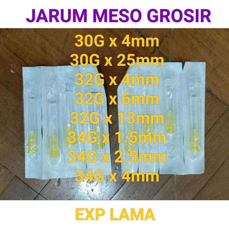 Jual jarum meso32g jarum disposable needle 34G x 4mm jarum 30G x4mm 32Gx4mm jarum mesogun ...