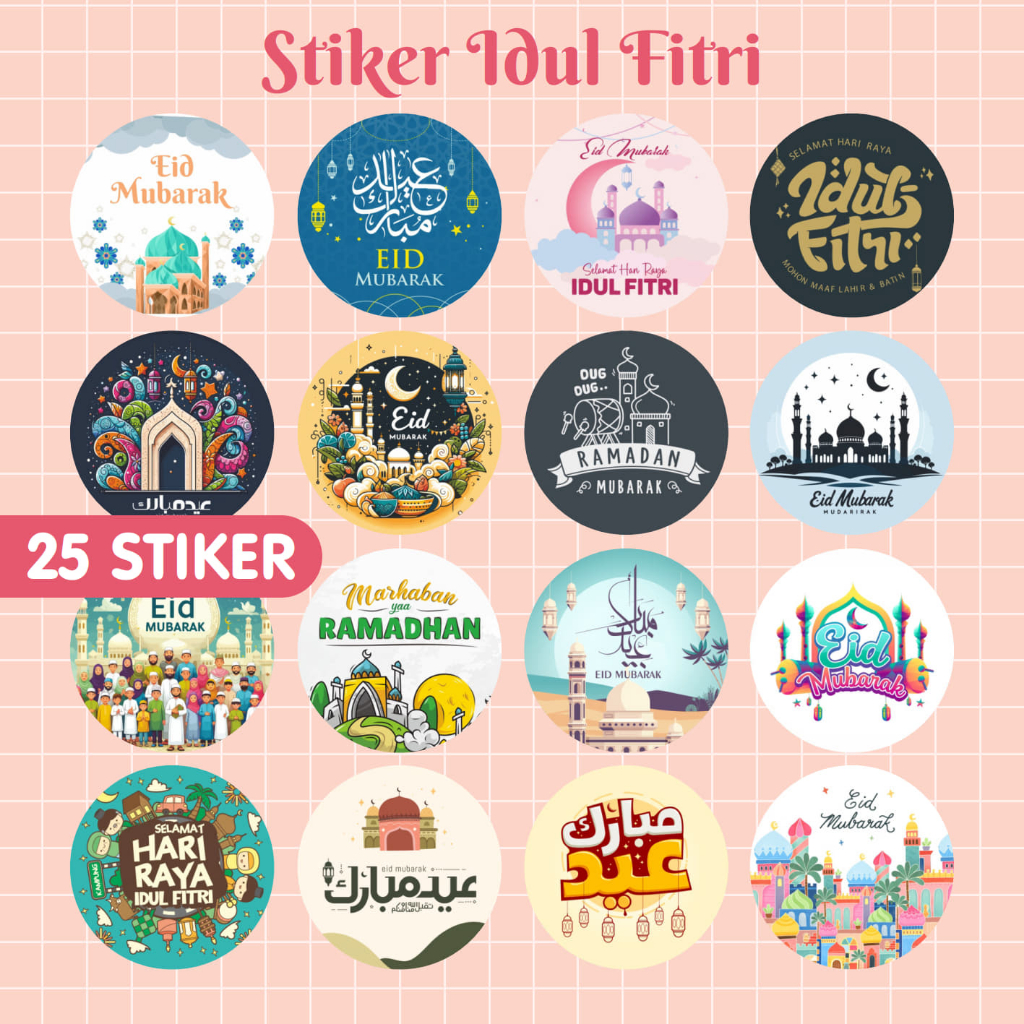 Jual Stiker bulat idul fitri - stiker hampers lebaran - sticker eid ...