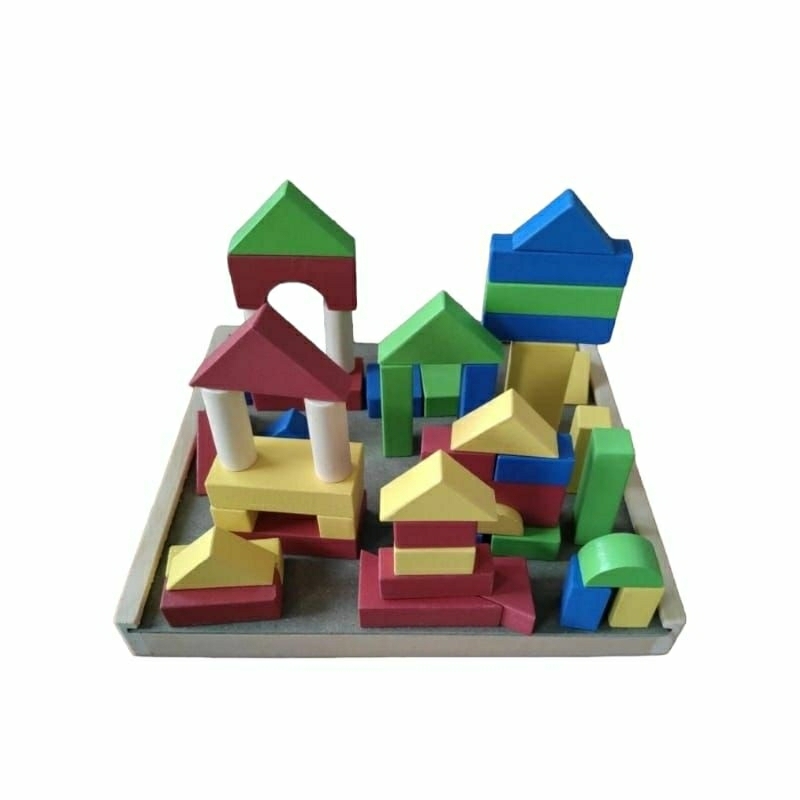 Jual Mainan Edukasi Anak City Block 48 Kayu Balok Warna Susun Blok ...