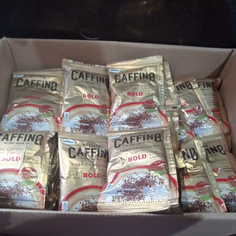 Jual delizio caffino dark cappuccino 4in1 bold with choco malt 1 ...