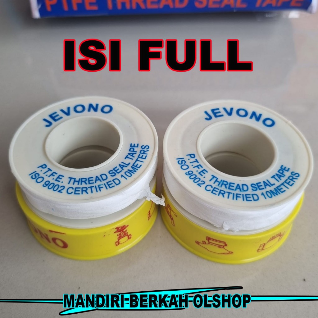 Jual JEVONO Seal Tape / Isolasi Kran Pipa Ukuran 12mm x 10 meter ...