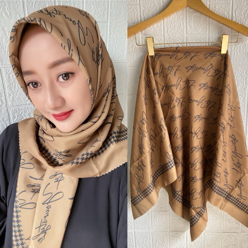 Jual (LY) Monogram Pattern Scraf LY Jilbab Voal Branded Premium ...
