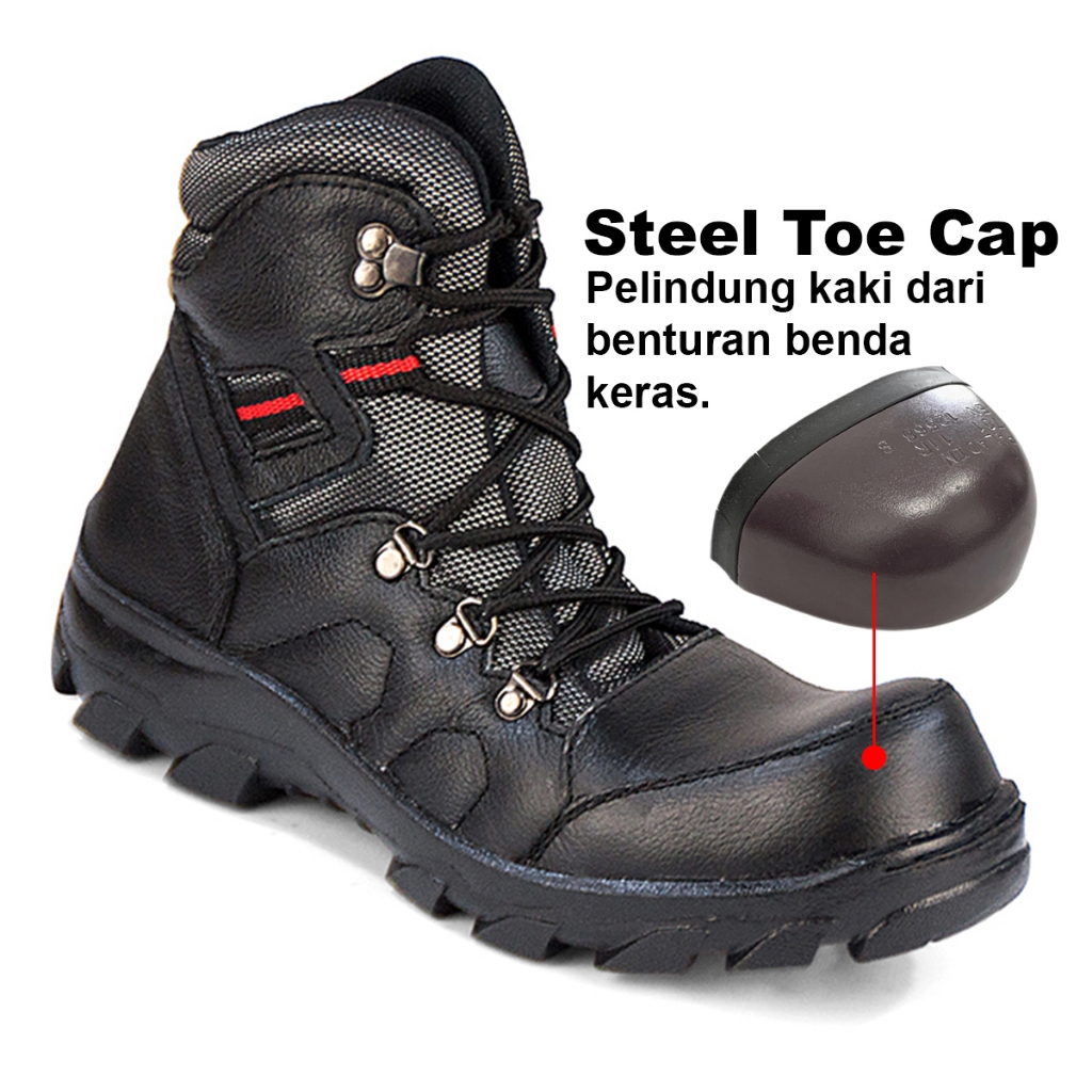Jual CBR SIX / Sepatu safety boot pria pelindung besi ujung kaki ...