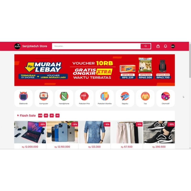 Jual Web Toko Online Senjateduh (Midtrans & Rajaongkir) | Shopee Indonesia